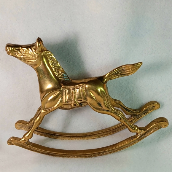 Accents | Solid Brass Antique Rocking Horse Figurine | Poshmark